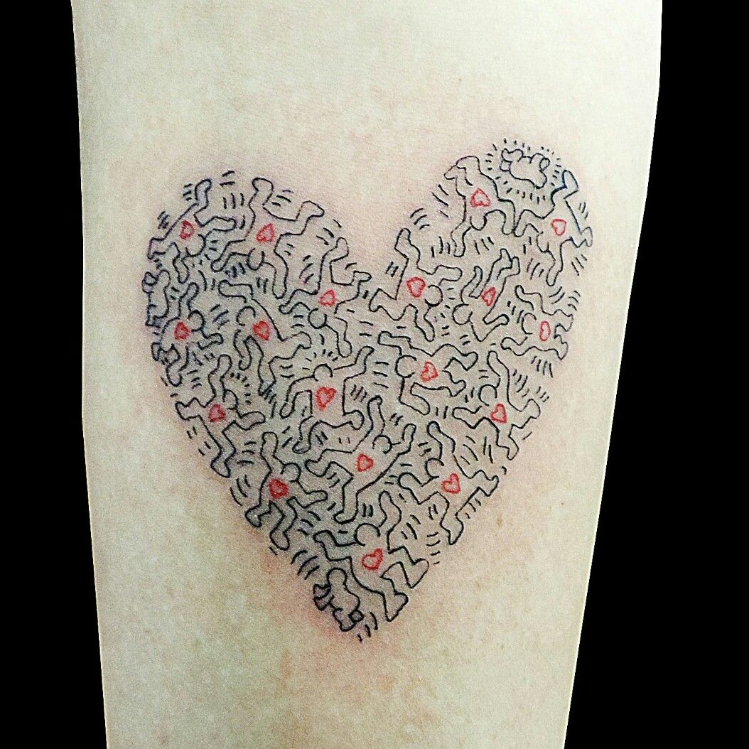 Keith Haring Heart Tattoo
