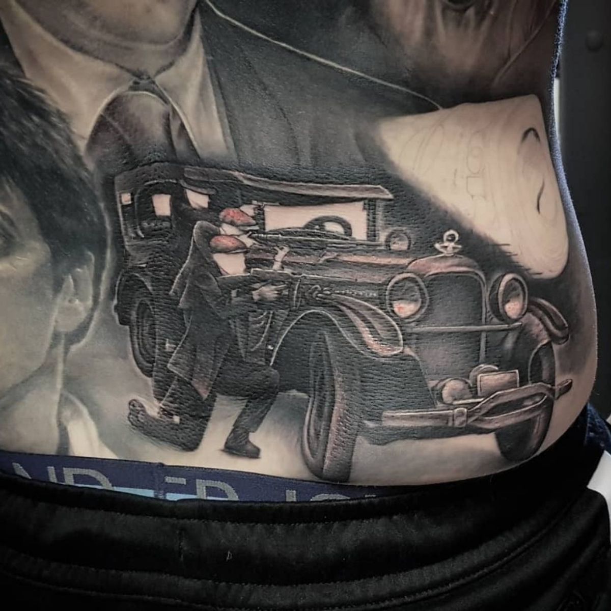Tattoo uploaded by David Wilson • Bit more on this gangster back piece ...