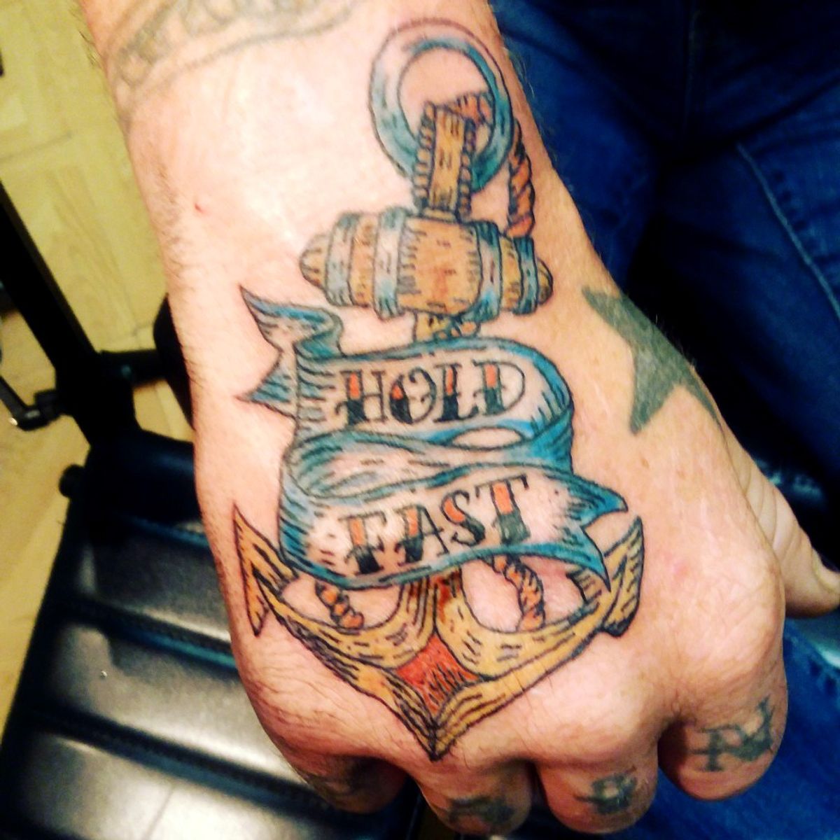 Tattoo uploaded by Crazy Dayz Tattoo • Traditional Hold Fast Anchor on ...