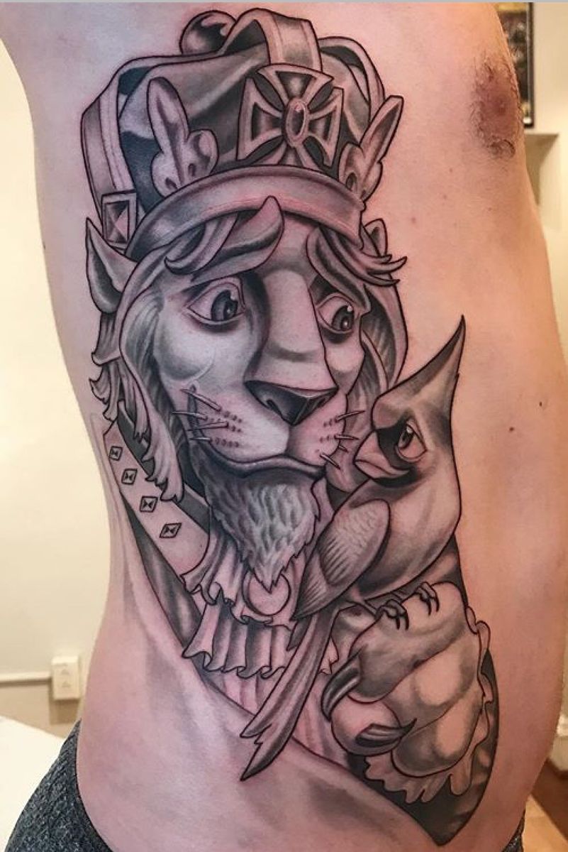 Tattoo uploaded by Fable Tattoo Gallery • Lion and Cardinal tattoo by ...