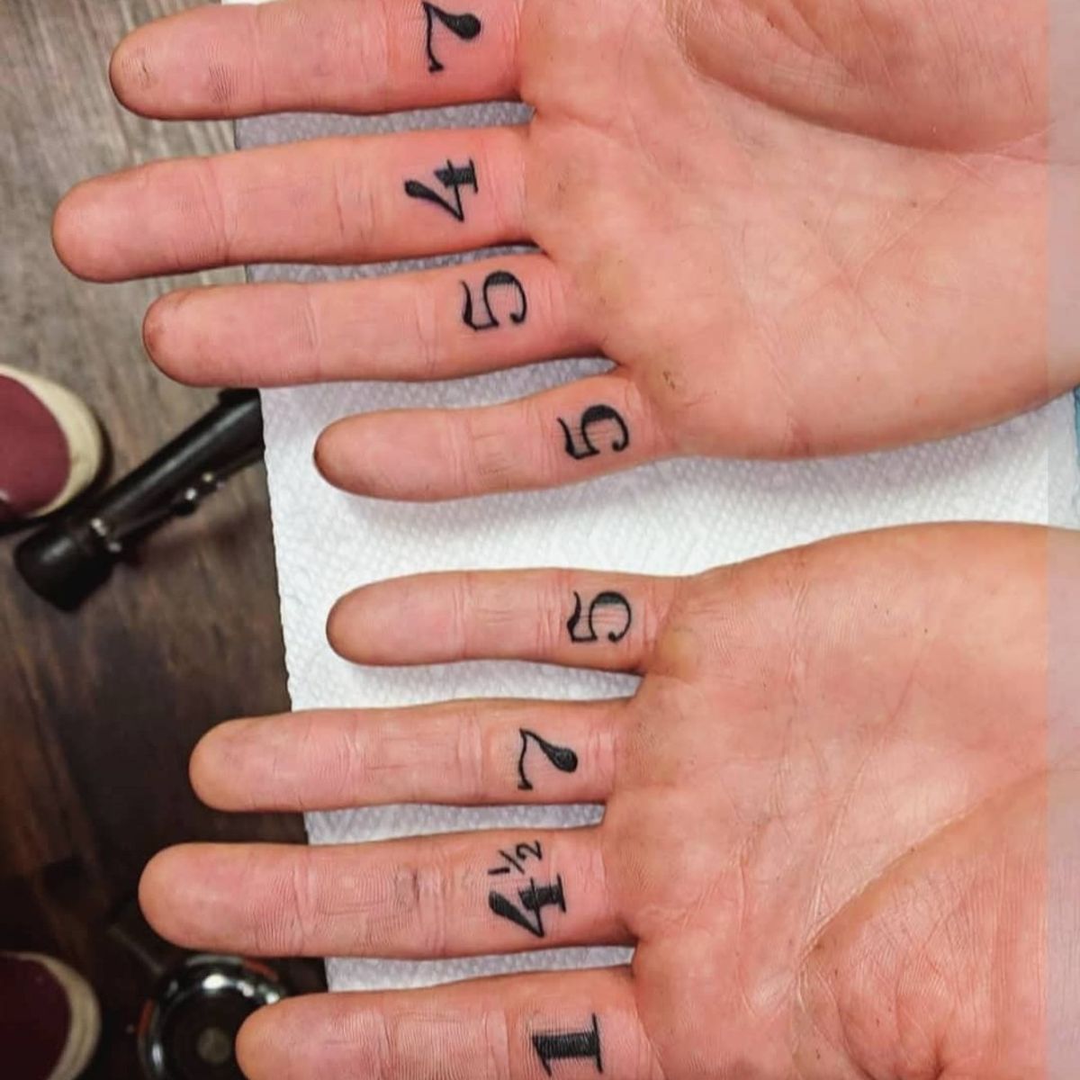 Tattoo uploaded by Lynn Marie • Numbers on inside of fingers#tattoo # ...