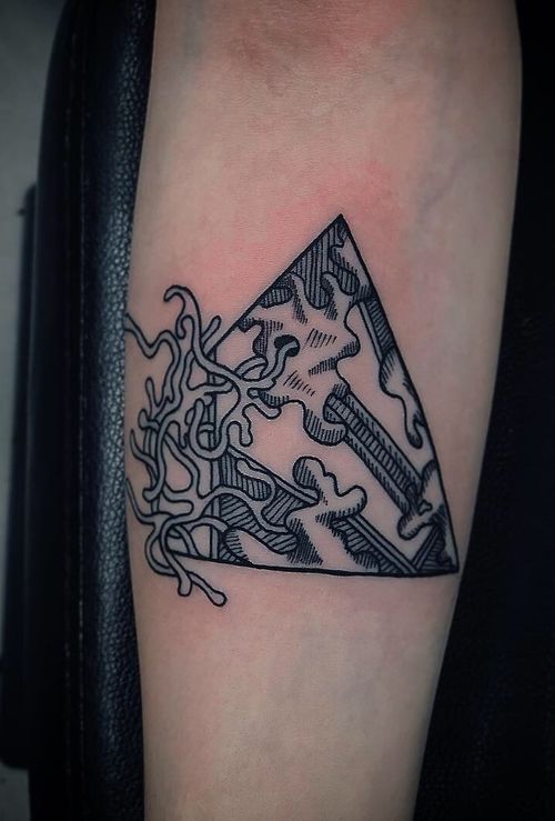 Tattoo uploaded by Eric Aguilar • Abstract Tight Linework Triangle ...