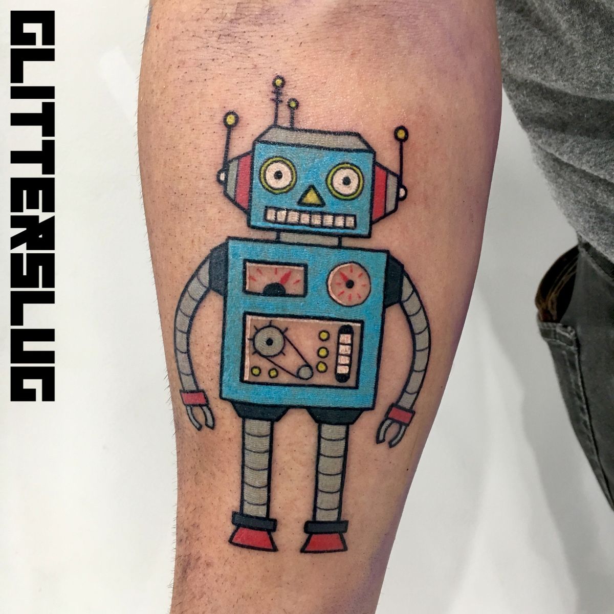 Tattoo uploaded by glitterslugtattoo • Fun little retro robot! • Tattoodo