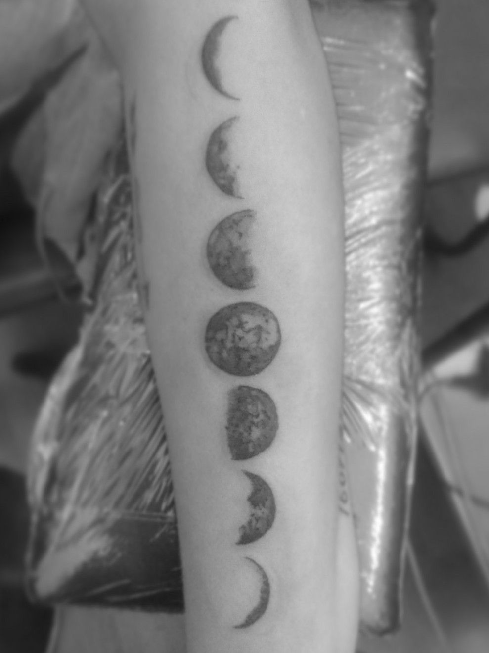 Moon Phases Tattoo White Ink