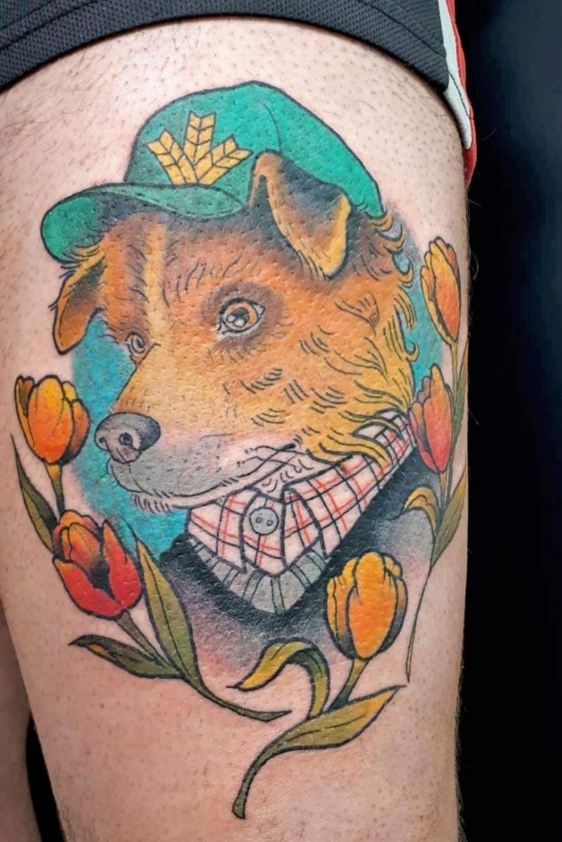 Tattoo uploaded by Alicia Silly Girl • Neo traditional dog tattoo ...