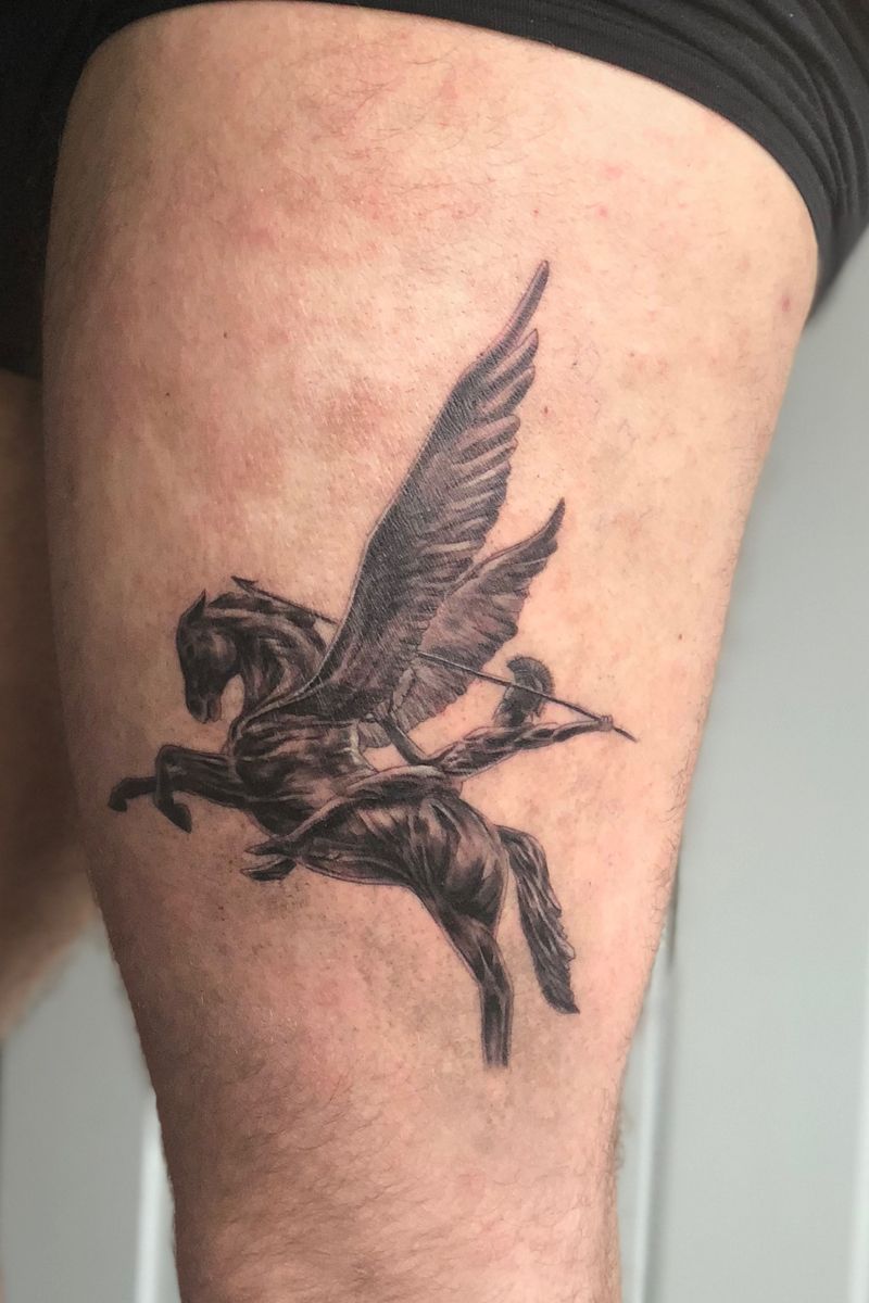Tattoo uploaded by Alexander Scott • Pegasus and Bellerophon mid flight ...