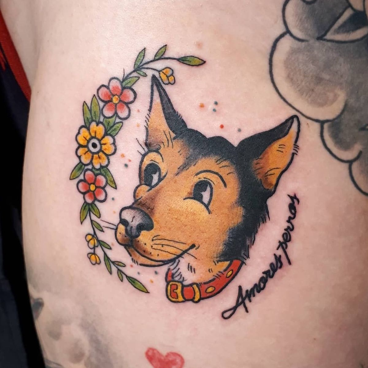 Tattoo uploaded by Alicia Silly Girl • Dog Cartoon Portrait • Tattoodo