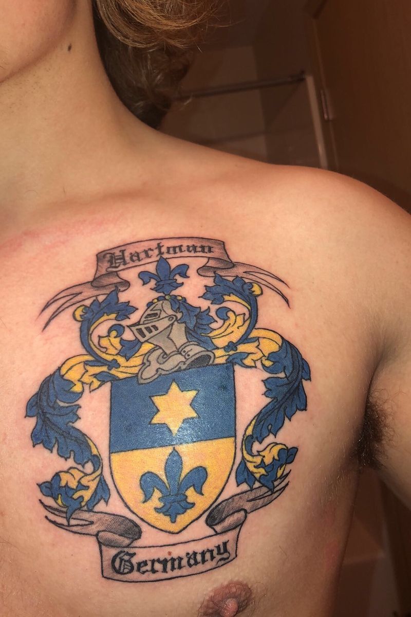 Tattoo uploaded by Caleb • Hartman Family crest. My dad, brother, and I ...