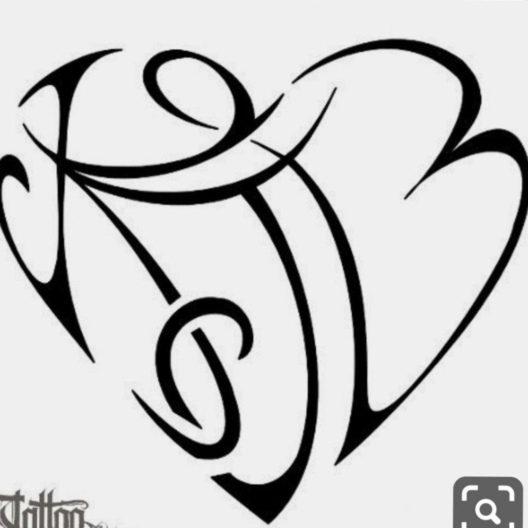 Letter B Heart Tattoo