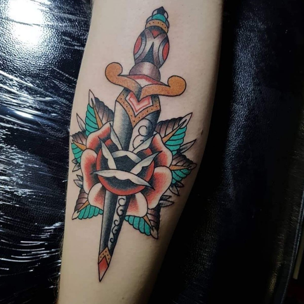 Tattoo uploaded by A Sailor's Grave • Traditional dagger • Tattoodo