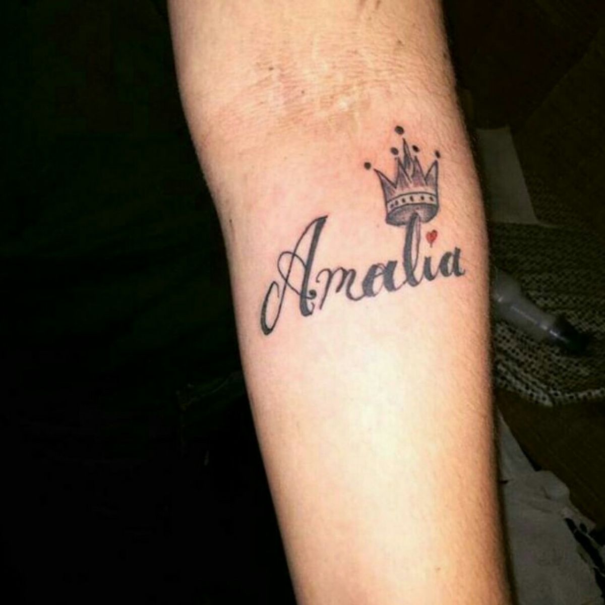 Tattoo uploaded by Eval's Ink • Name " Amalia " with crown • Tattoodo