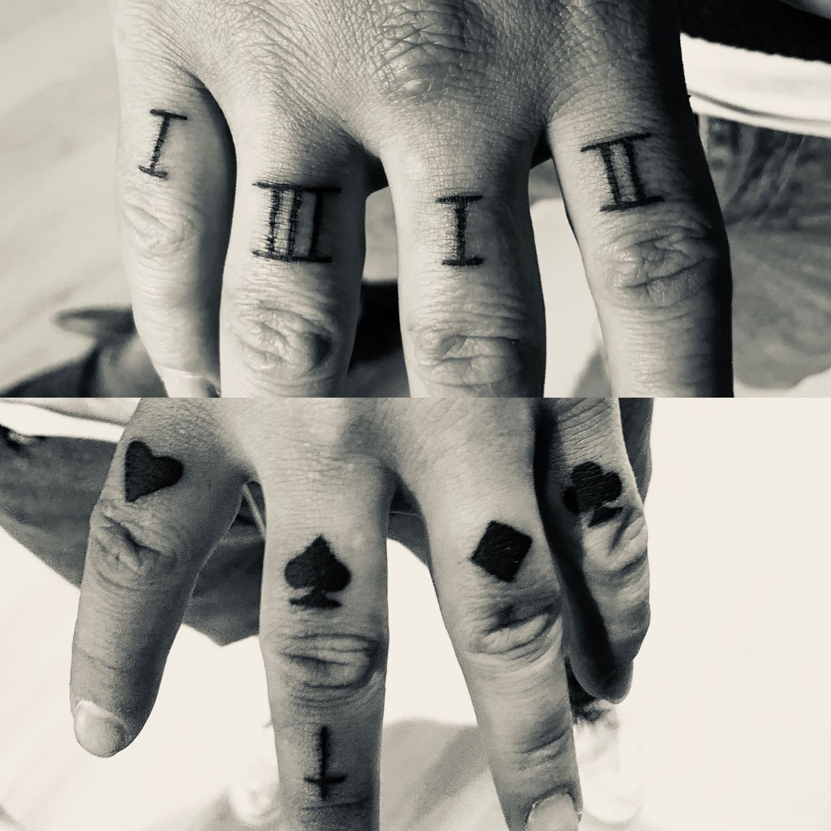 Tattoo uploaded by Lentel Devillé • Finger tattoos; card signs, ACAB ...