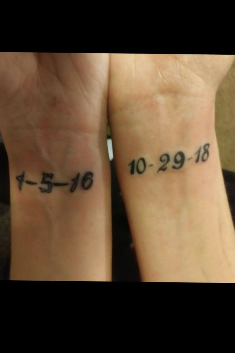 Tattoo uploaded by Hannah Belle • Script Date Wrist • Tattoodo
