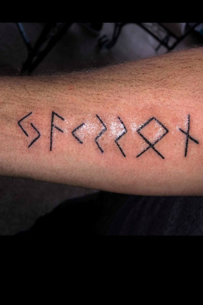 Tattoo uploaded by Hannah Belle • Script Arm Name Viking • Tattoodo