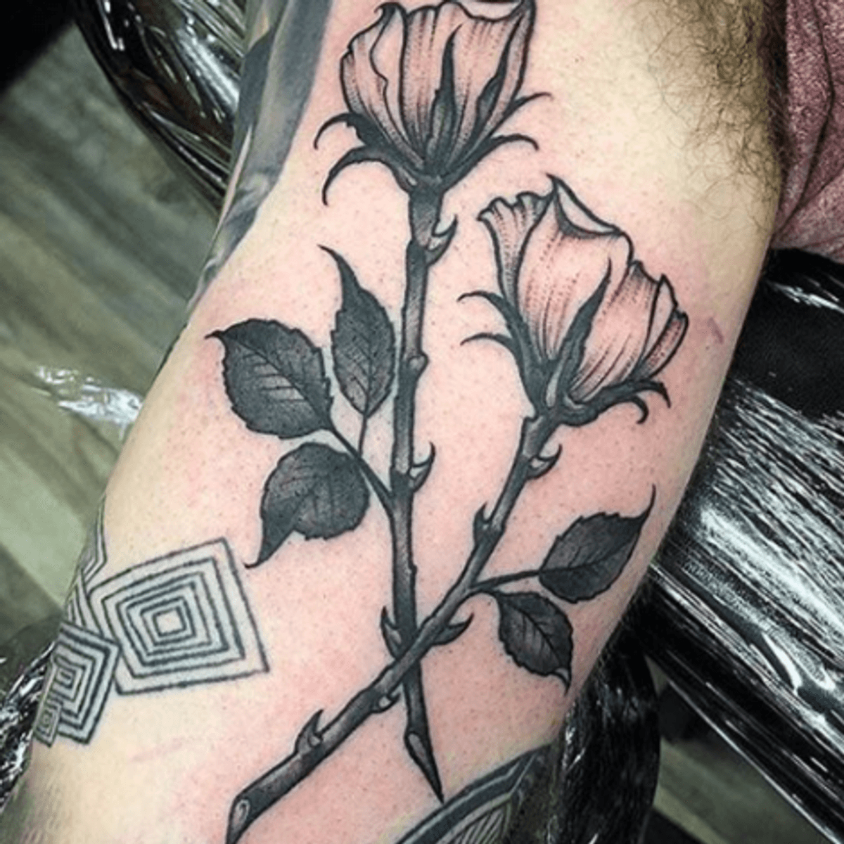 Tattoo uploaded by Reinkarnated • Classic blackwork roses ...