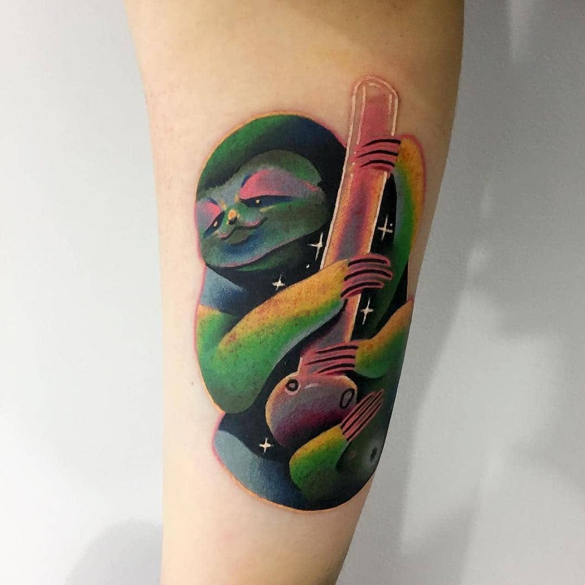 Tattoo uploaded by Tattoodo • Sloth and bong tattoo by Giena Todryk # ...