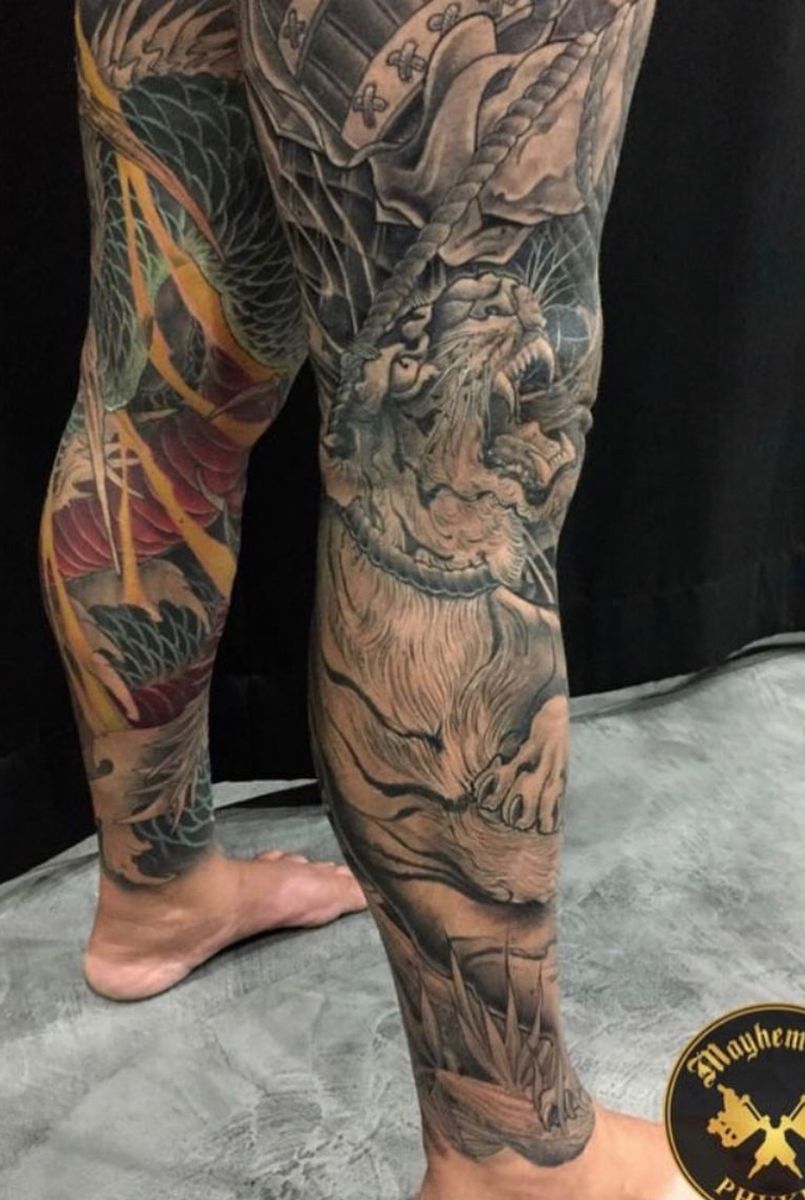 Tattoo uploaded by Mayhem ink phuket • Cool pic of two japanese leg ...