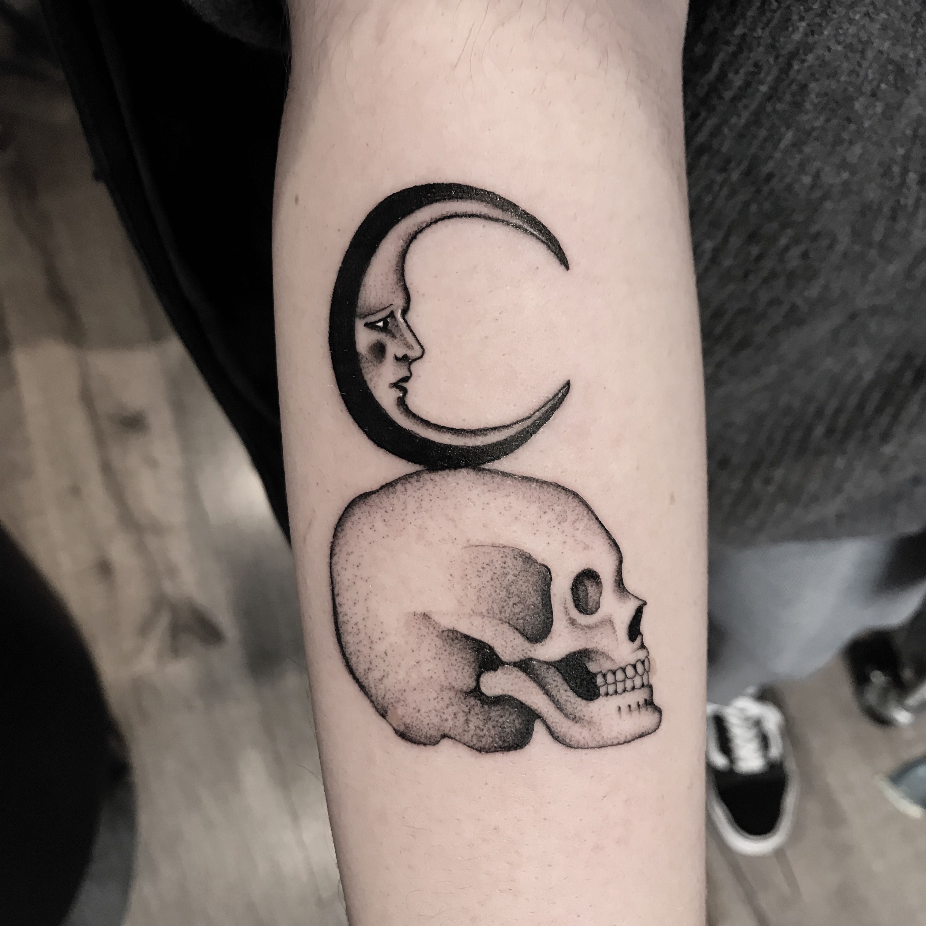 Skull Moon Tattoo Designs