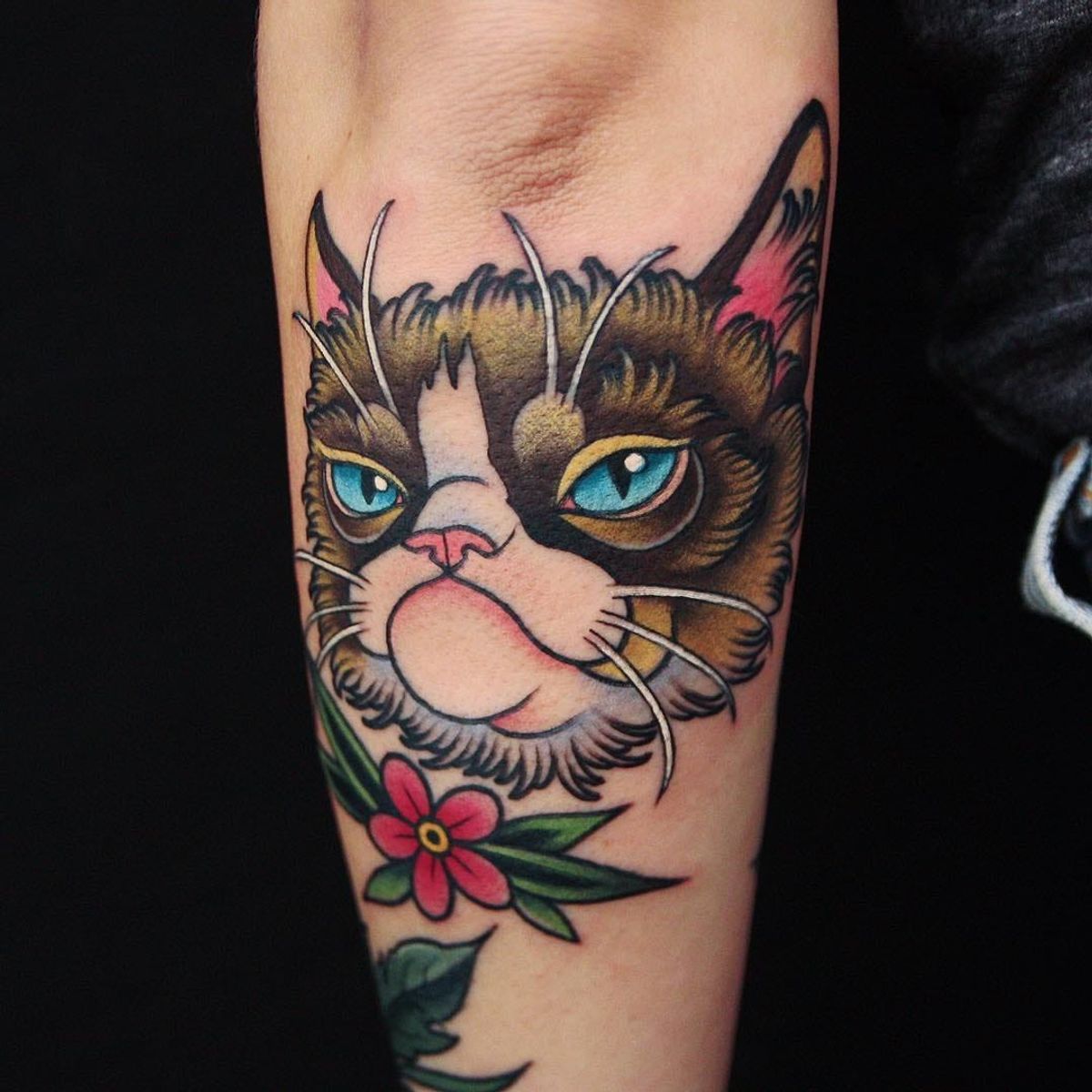 Tattoo uploaded by Tattoodo • Grumpy Cat tattoo by Linn Aasne # ...