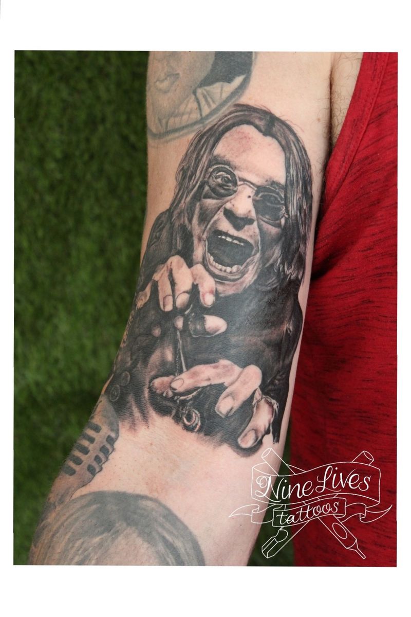 Tattoo uploaded by Nine Lives Tattoos • Ozzy Osbourne portrait by our ...