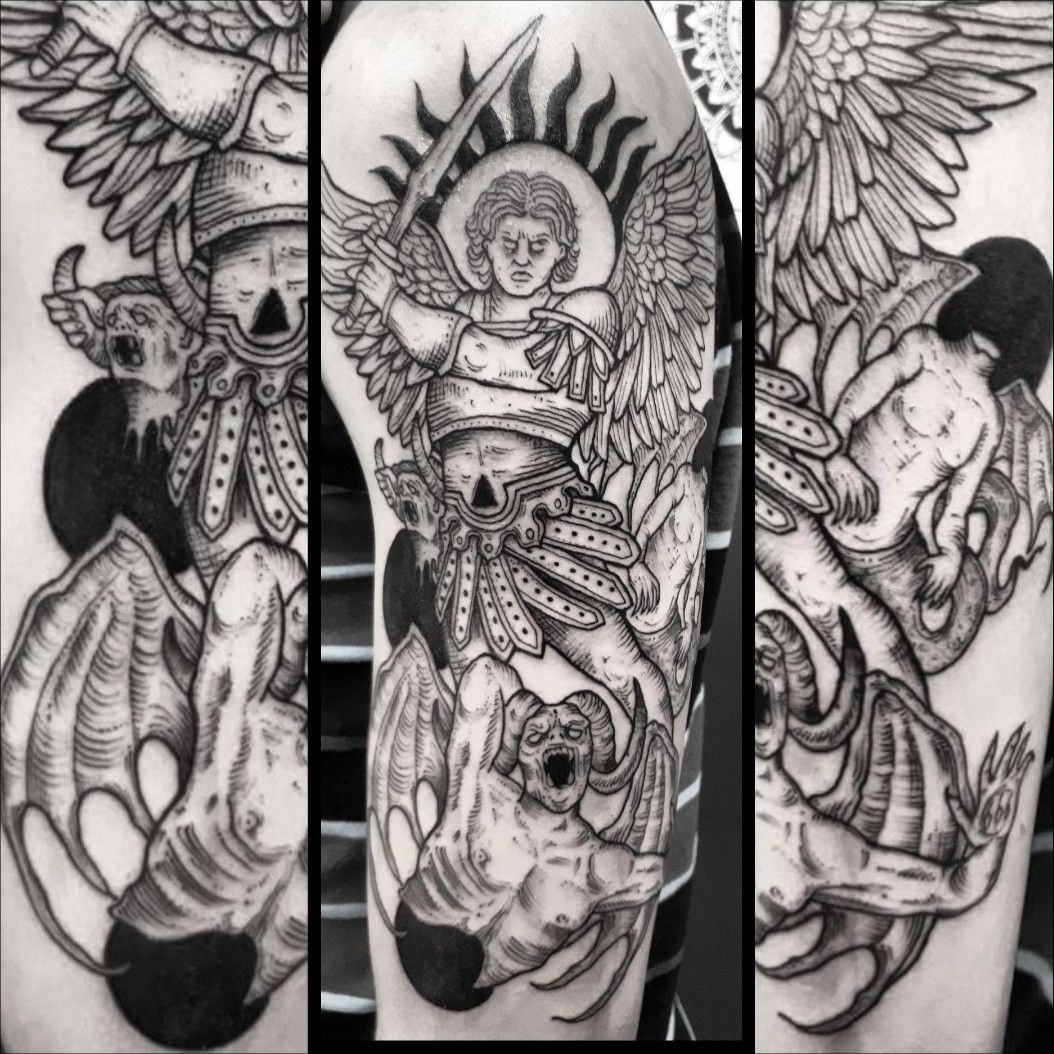 Michael Archangel Tattoo Outline