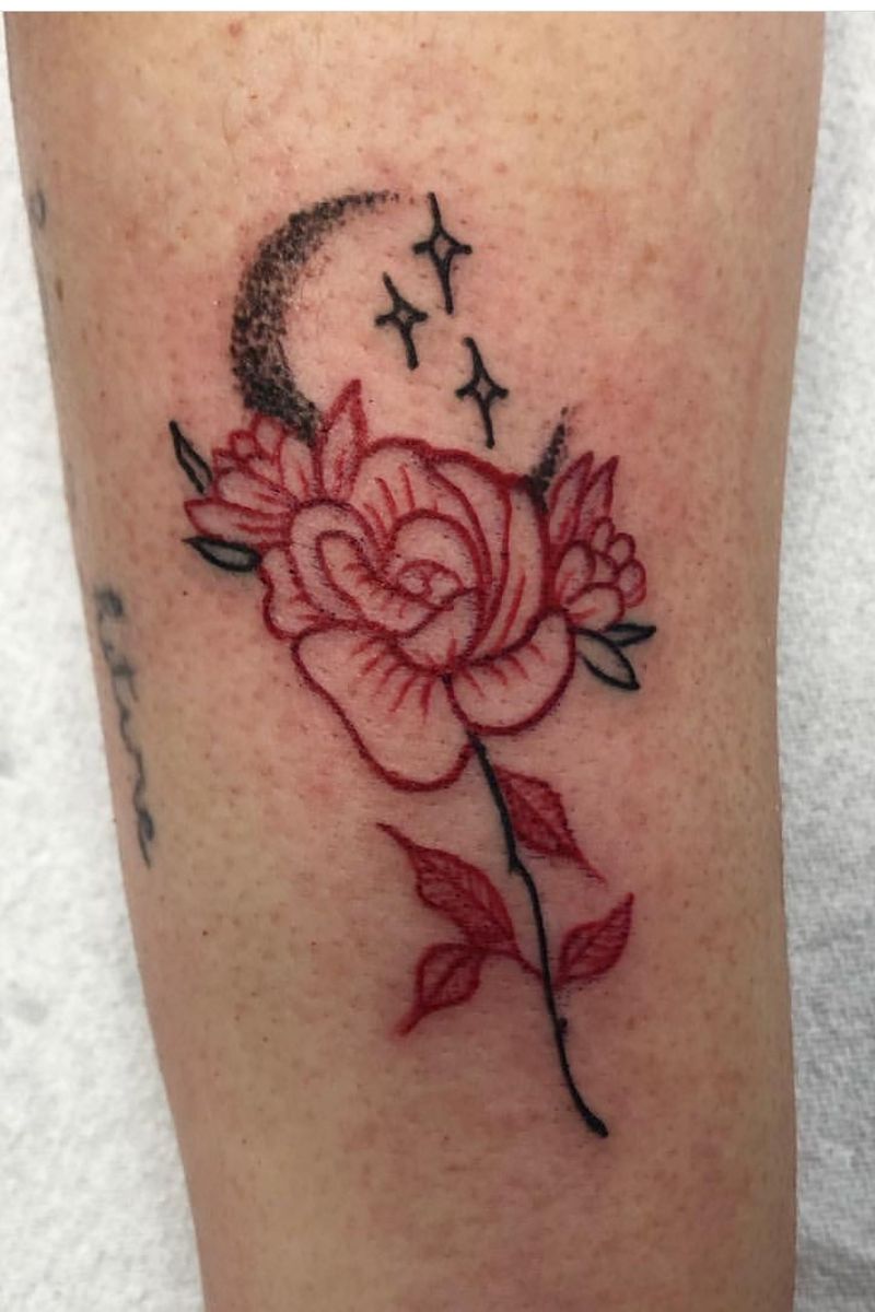 Tattoo uploaded by tattoos_pia • #redlinework #floral #flowers #redwork ...
