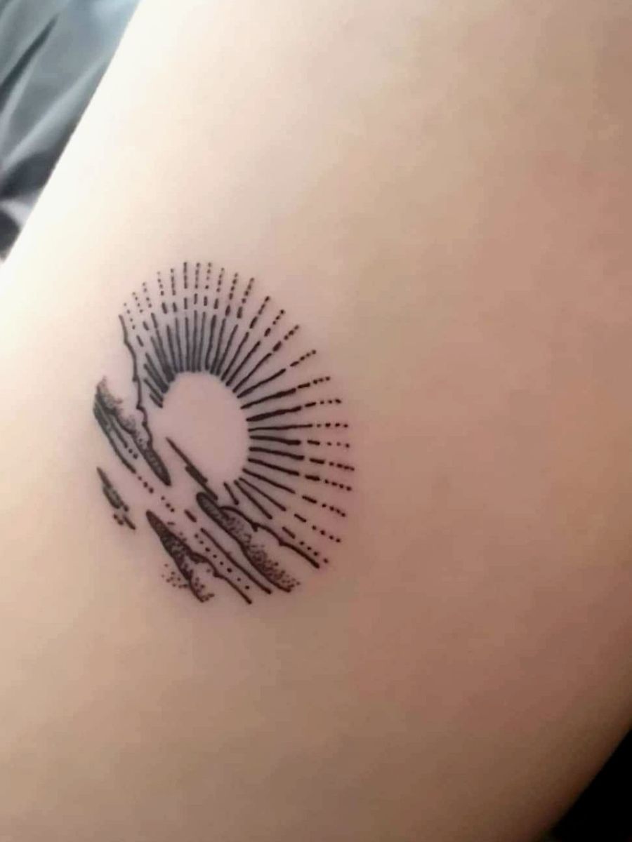 Tattoo uploaded by Ink Imaginarium • Sunset line and dot. • Tattoodo