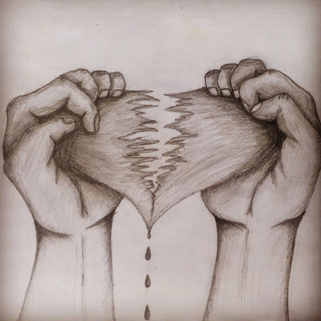 Broken Heart Pencil Sketch