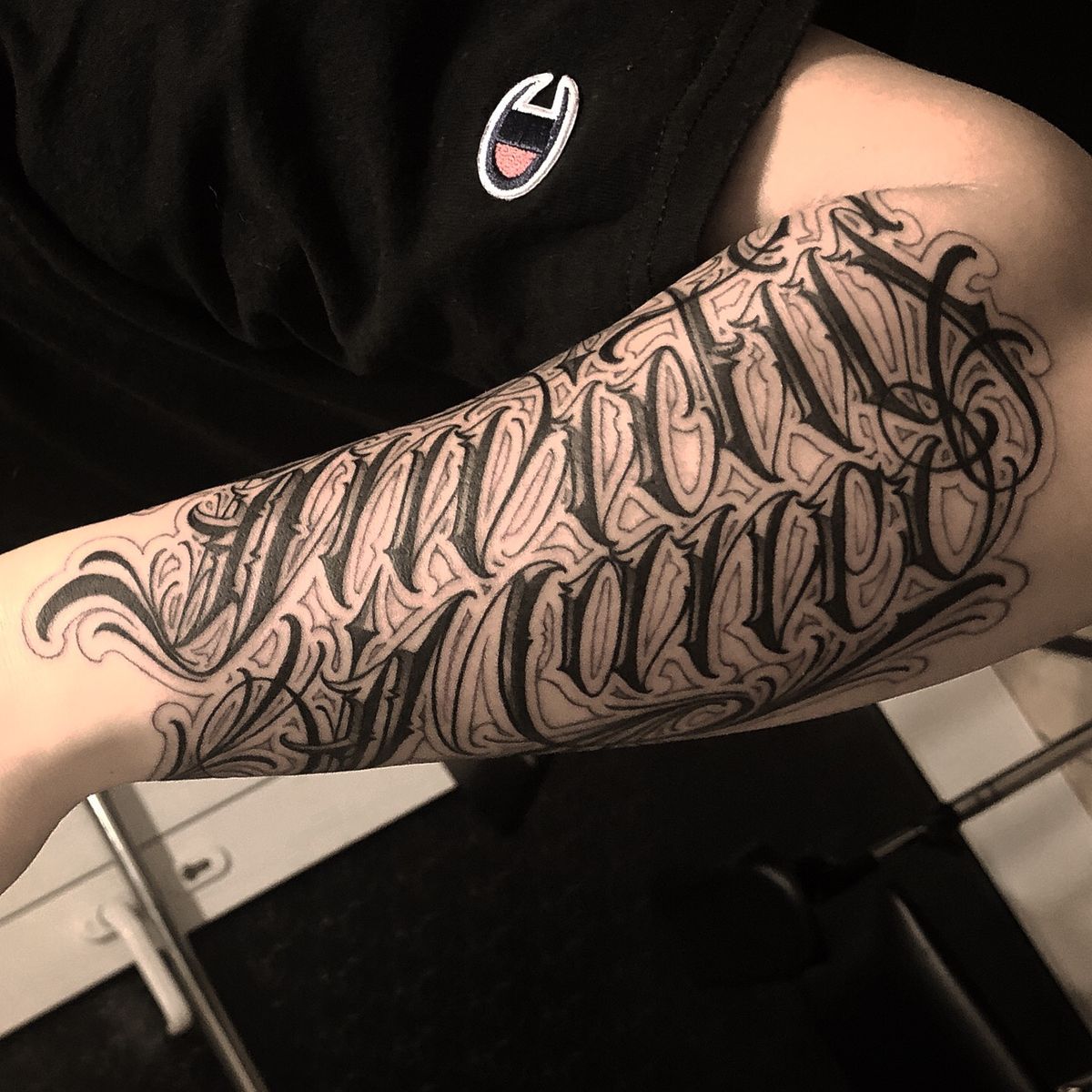 Tattoo uploaded by LIL JEON • “Invictus maneo” lettering #tattooartist ...