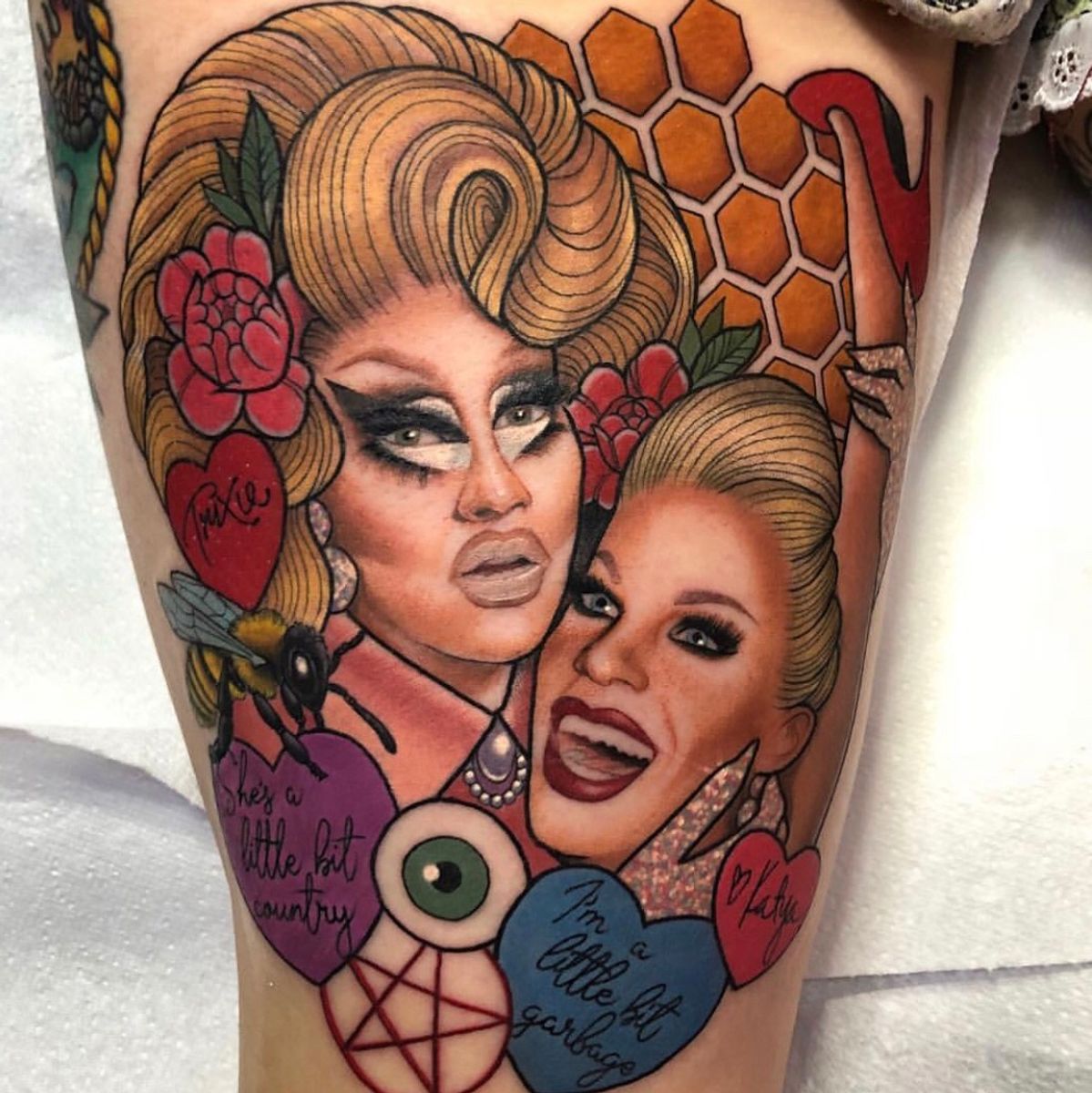 Tattoo uploaded by Vintage Inx • OH HONEY! Trixie and Katya by ...
