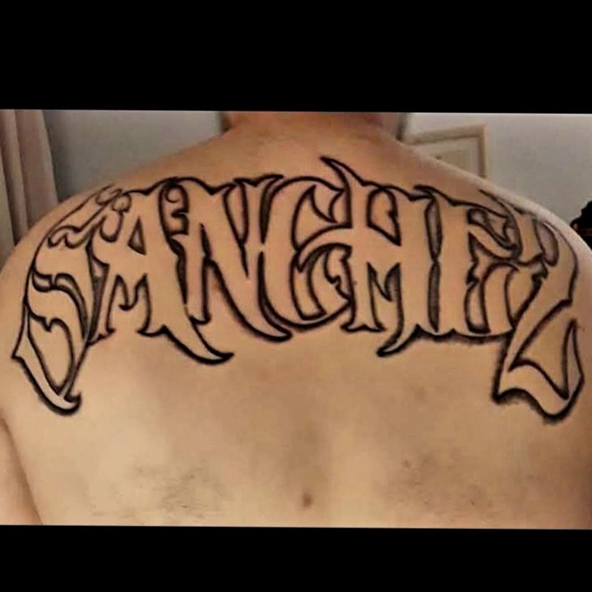 Tattoo Uploaded By Compa Sanchez Lettering Last Name On My Back Tattoo Uploaded By Compa Sanchez Lettering Last Name On My Back