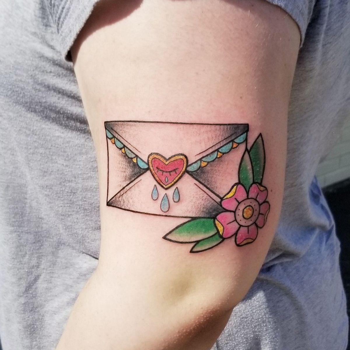 Tattoo uploaded by Aesthetic Tattoo • Traditional love letter • Tattoodo