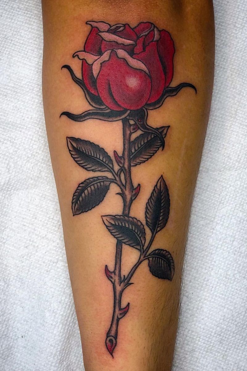 Tattoo uploaded by Alex • Long stem rose tattoo Artist Dean Flashman ...