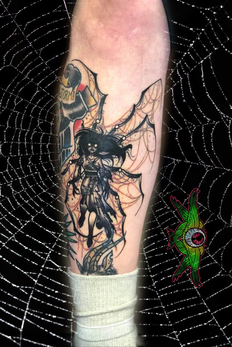 Tattoo uploaded by Kindra Goff • Japanese inspired spider lady! • Tattoodo