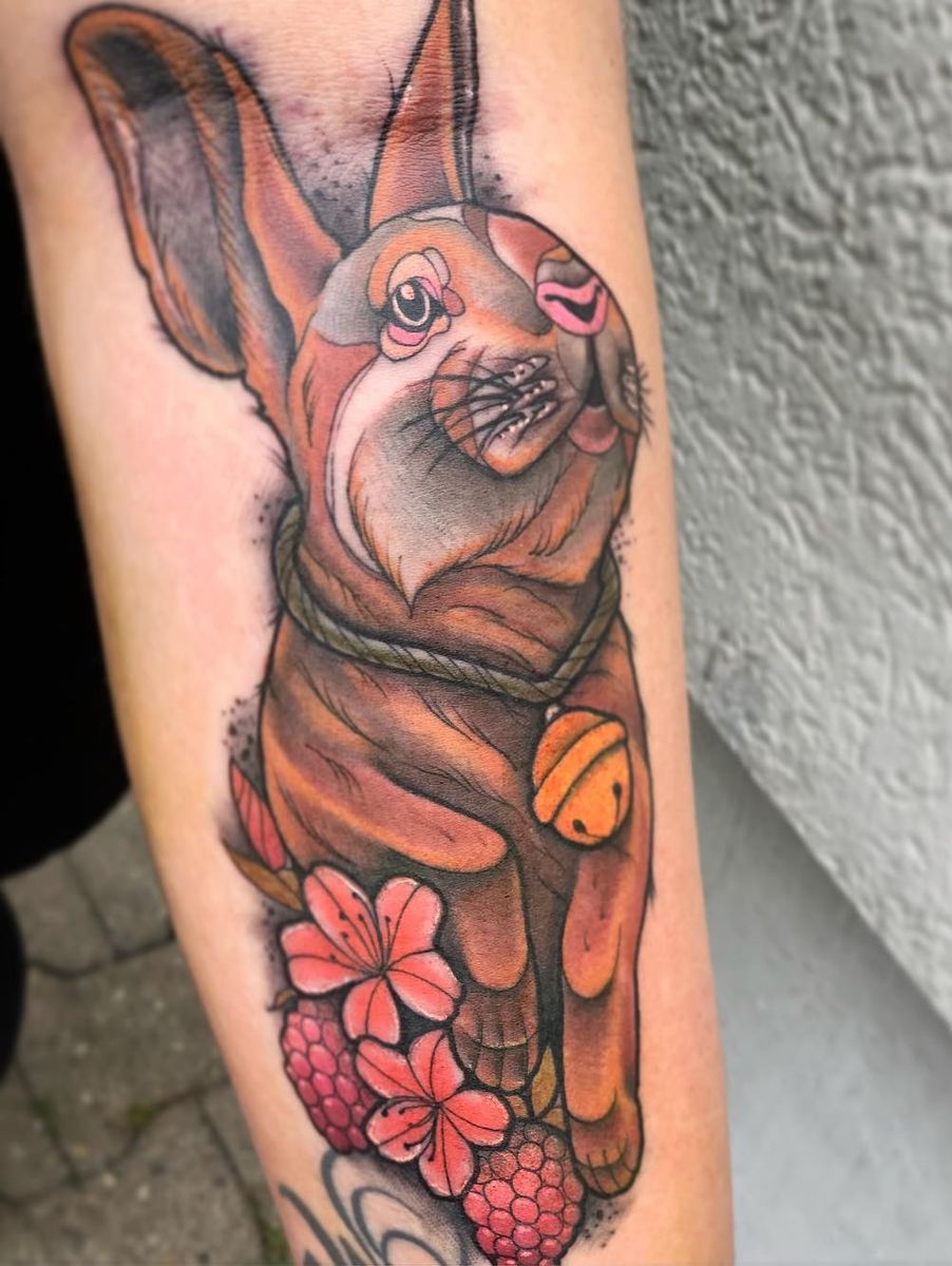 Tattoo uploaded by Julia Izabella • Neo traditional Rabbit with ...