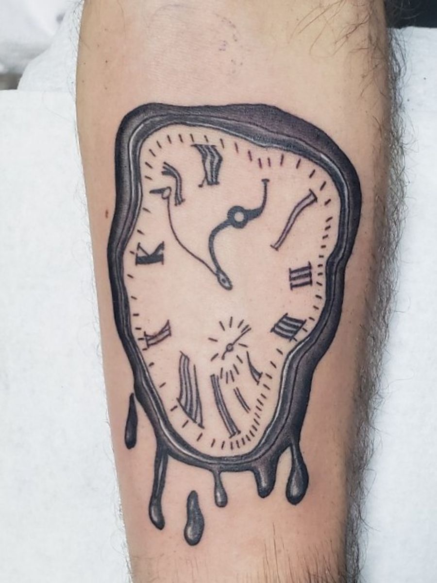 Tattoo uploaded by George Rafailov • My version of a melting clock ...