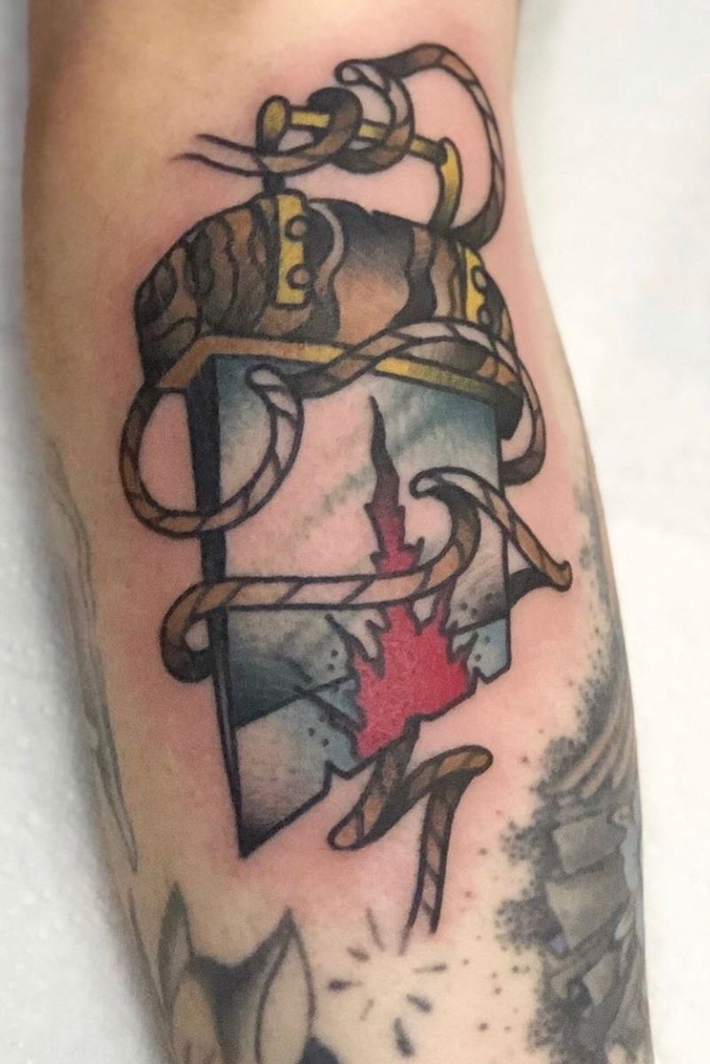 Tattoo uploaded by Vintage Inx • Trad guillotine by @squiretattooer ...