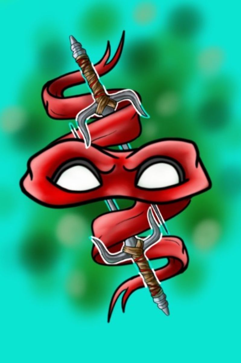 Tattoo uploaded by Tim Murray • TMNT Raphael mask and sai • Tattoodo