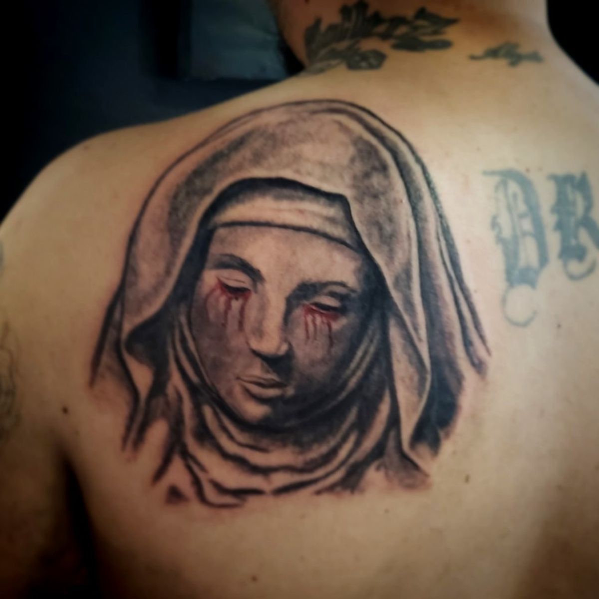 Tattoo uploaded by Life Sentence Tattoo • Virgin Mary with Bleeding ...