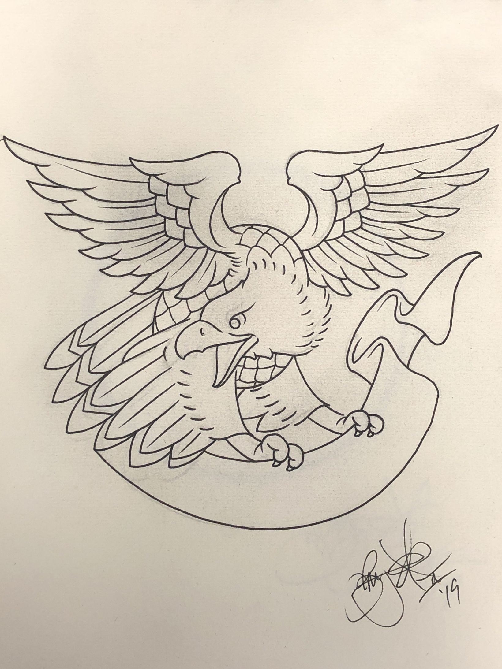 Traditional Eagle Drawing