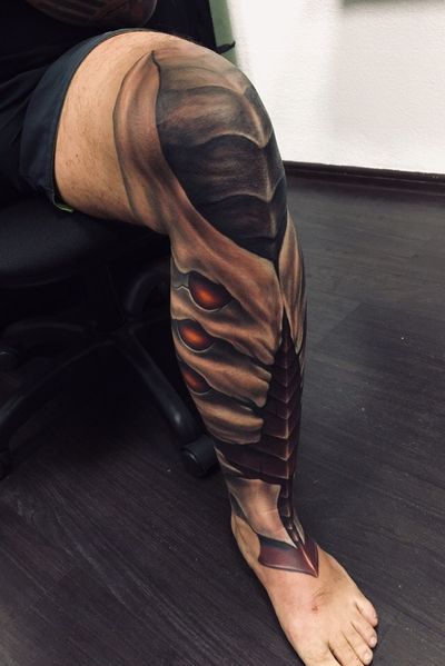 Leg Armor Tattoo