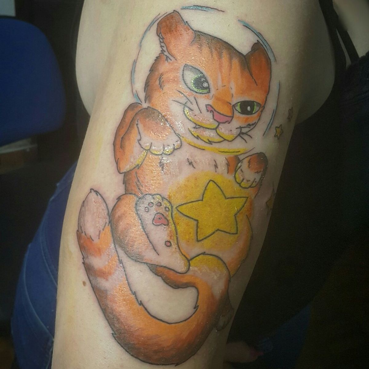 Tattoo uploaded by Berserk • New school cat #cat #colortattoo # ...