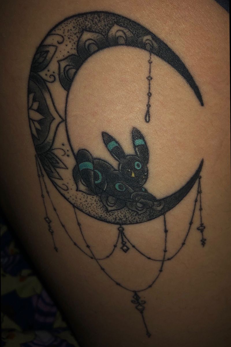 Tattoo uploaded by Jade Amberly • umbreon in mandala moon #moon # ...