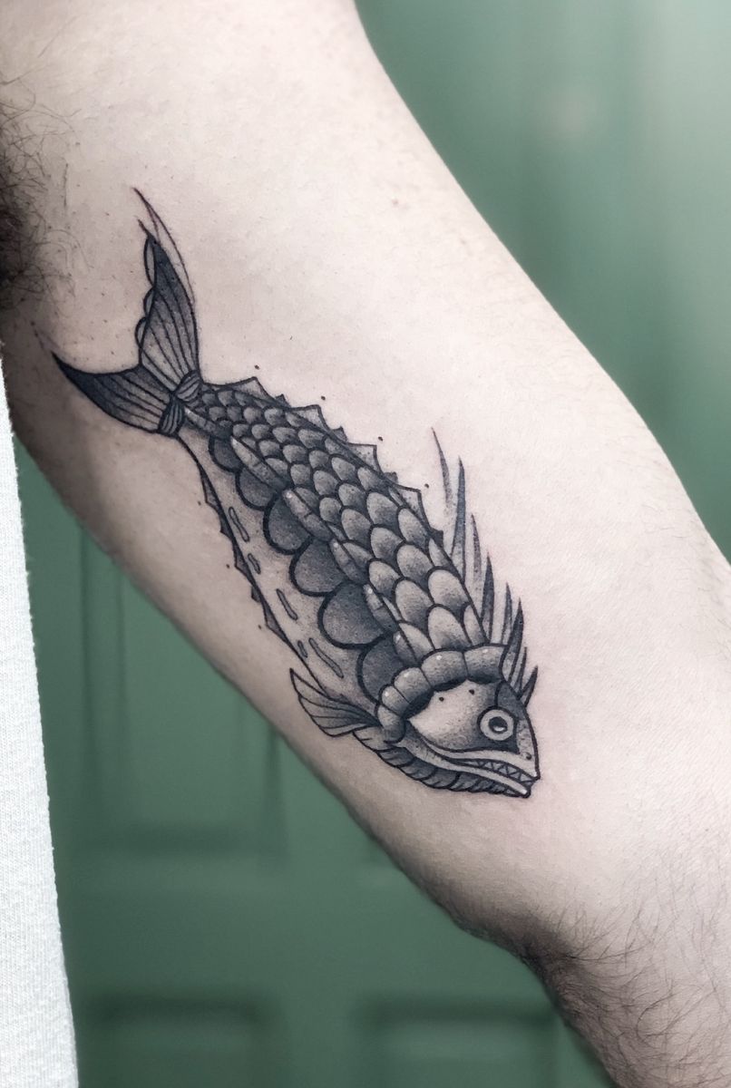 Tattoo uploaded by Rostislav Khelem • Trad fish with dots • Tattoodo