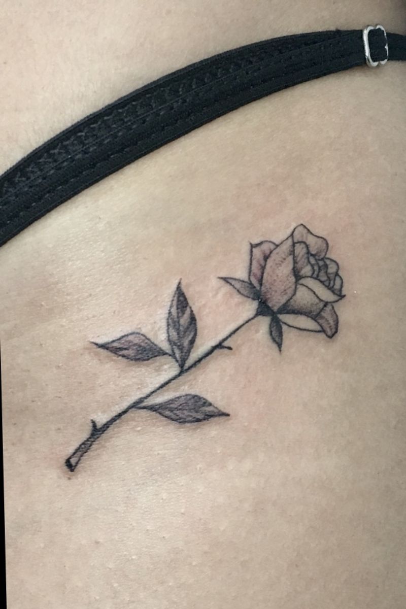 Tattoo uploaded by Monica Ferrari • Fineline rose • Tattoodo