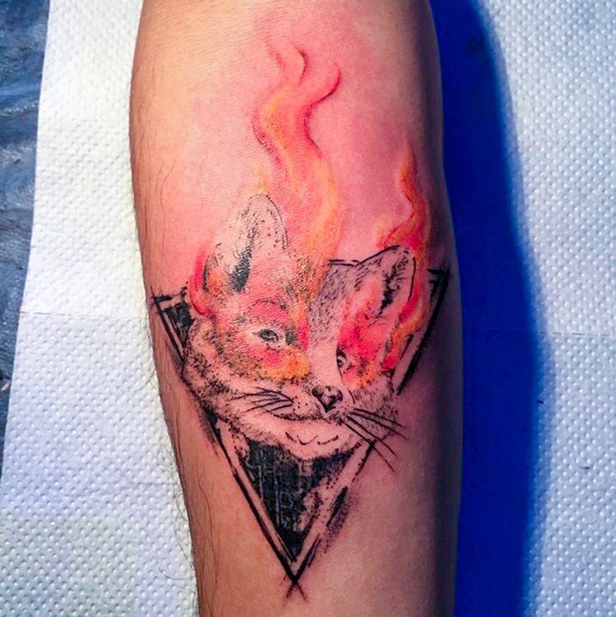 Tattoo uploaded by Caio Silva • Flame fox #fritabug #fritabugtattoo # ...