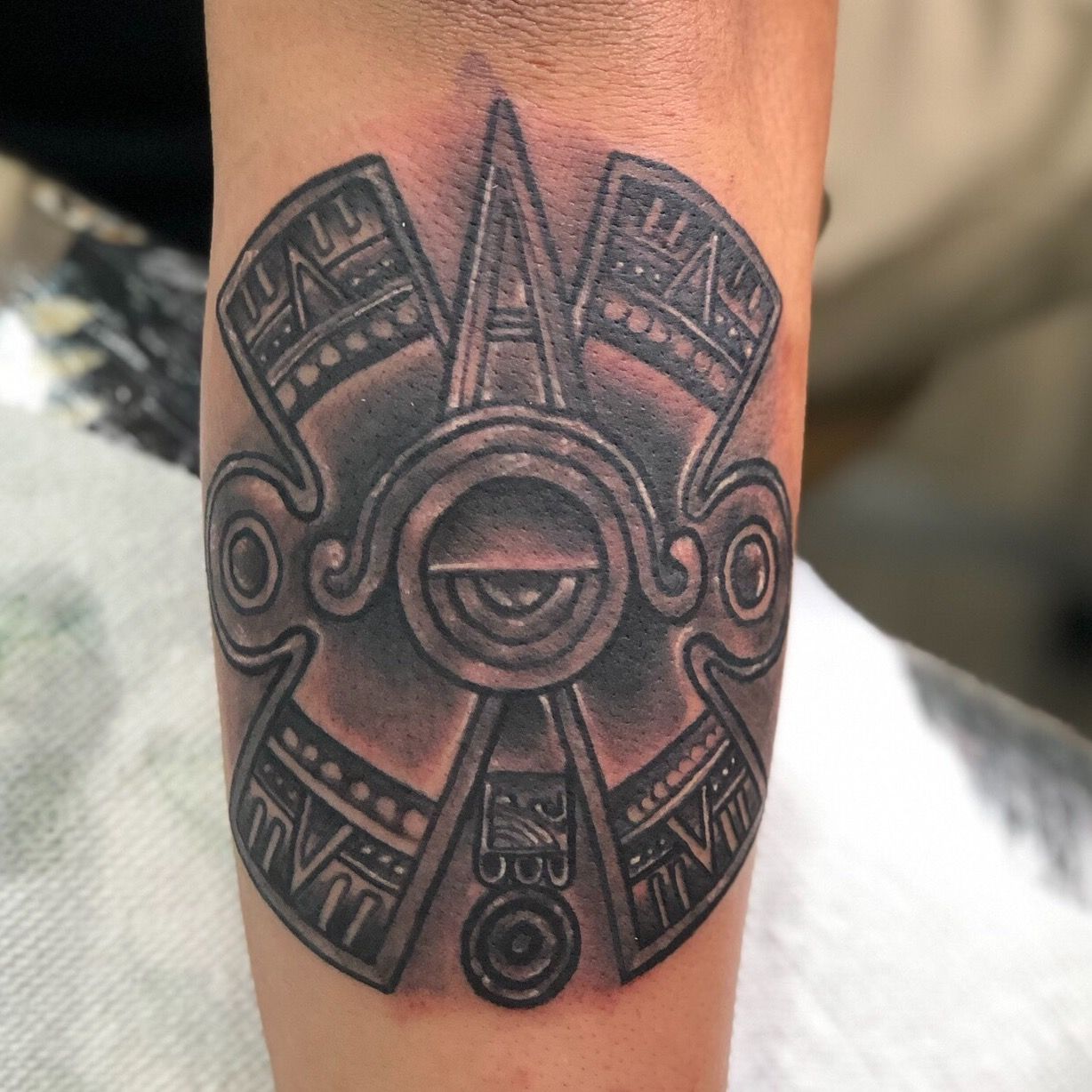 Aztec Moon Tattoo
