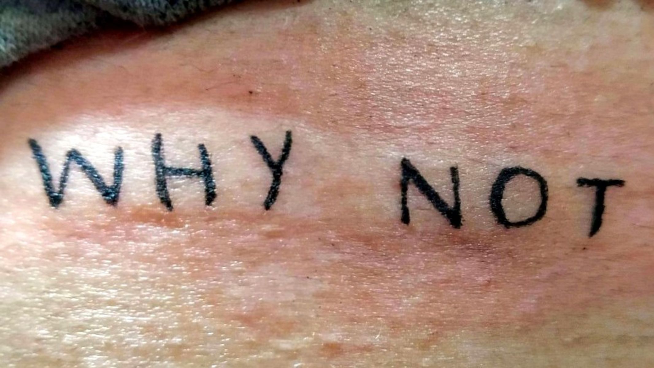 Tattoo uploaded by Achilles Ink • WHY NOT tattoo, custom font • Tattoodo