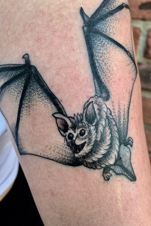 Tattoo uploaded by JackieJones • Black and Grey Stippling Bat • Tattoodo