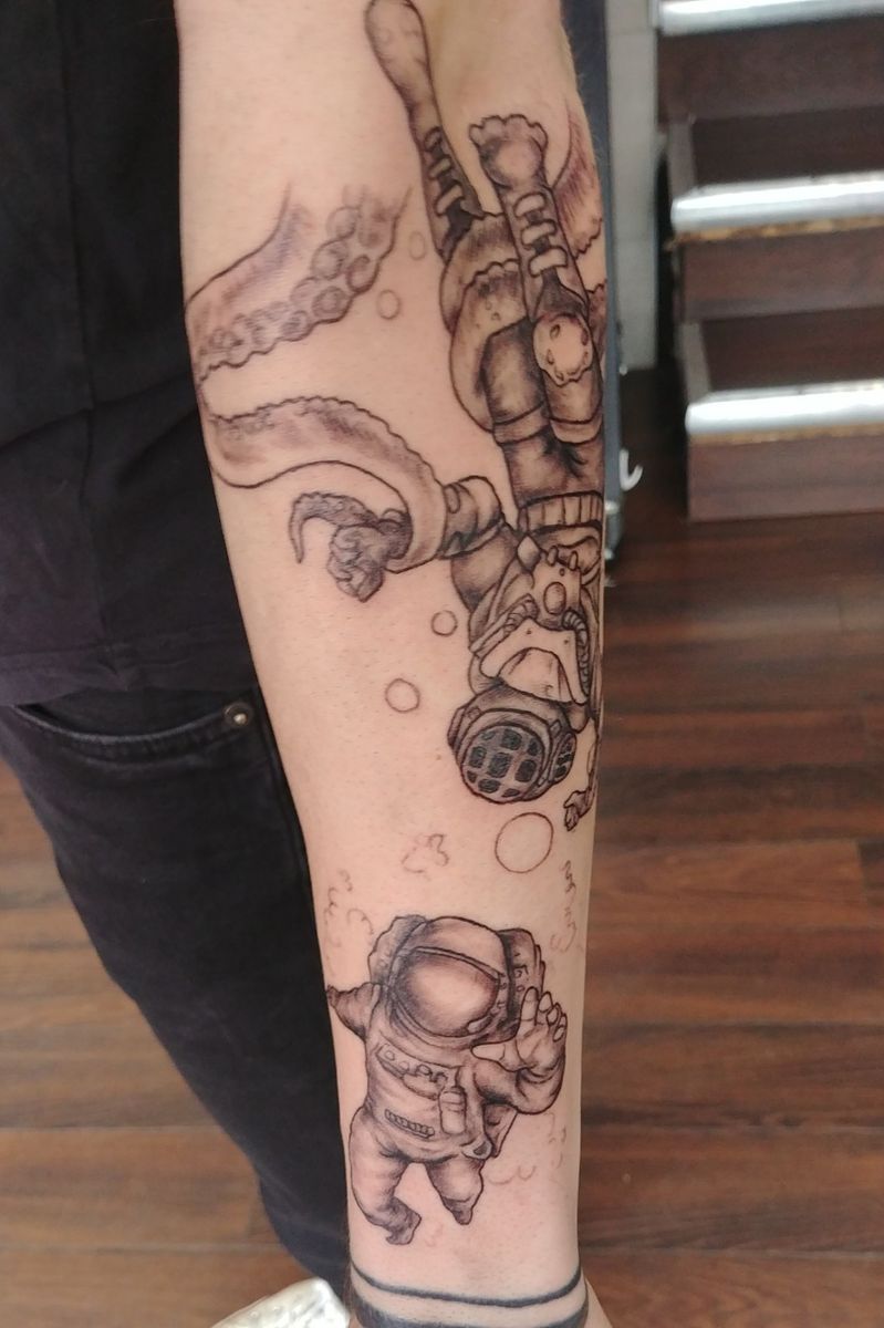 Tattoo uploaded by Draven Wolfe • Start of a gnarly nautical space ...